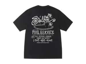 StÜssy Pool Service Pigment Dyed Tee Shirt - Black