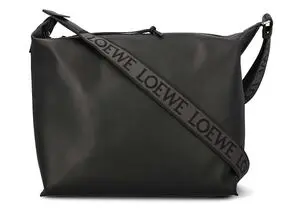 Loewe Cubi Crossbody Bag In Supple Smooth Calfskin And Jacquard - Black