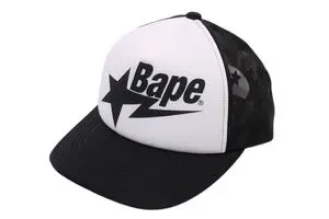 A BATHING APE Logo Mesh Cap - Black