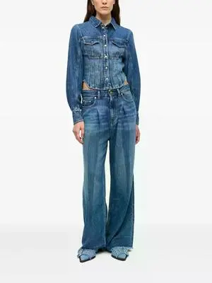 GANNI Appliqué Wide-leg Jeans