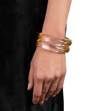 Alexis Bittar Lucite Claw Hinge Bracelet Clear