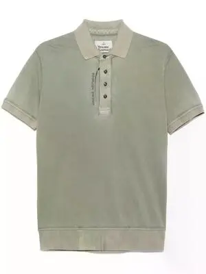 VIVIENNE WESTWOOD Garment-dyed Piqué Polo Shirt - Green