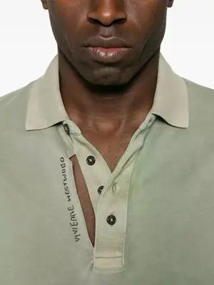 VIVIENNE WESTWOOD Garment-dyed Piqué Polo Shirt - Green
