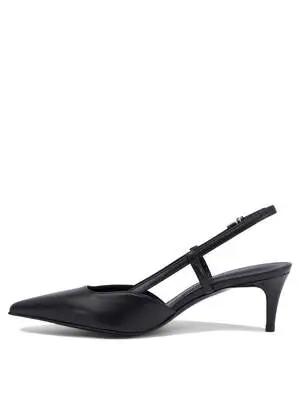 SERGIO LEVANTESI Slingback Kitten Heel Pumps - Black