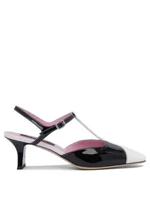 CAREL T-bar Low Heel Sandals - Black