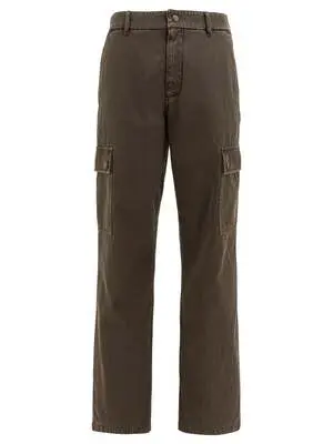Burberry Gabardine Cargo Trousers - Brown