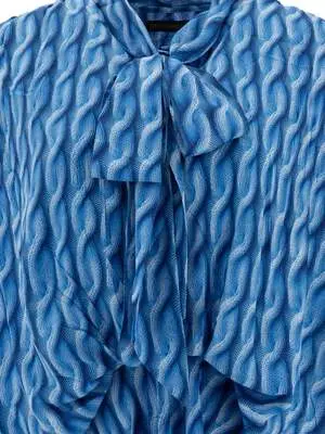 Balenciaga Printed Flared Dress - Blue