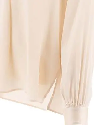 F.IT Long Sleeve Silk-blend Shirt - Beige