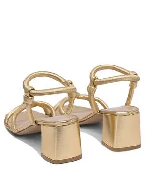 GIANVITO ROSSI Juno 55 Metallic Leather Heeled Sandals - Gold