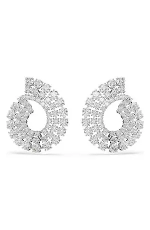 SWAROVSKI Matrix Crystal Hoop Earrings - White
