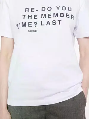 Sacai Flocked Slogan T-shirt
