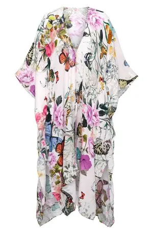 L'Agence Kara Butterfly Print Cover-up Wrap