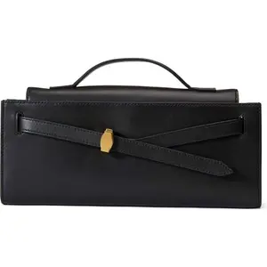 Veronica Beard Dash Leather Clutch - Black