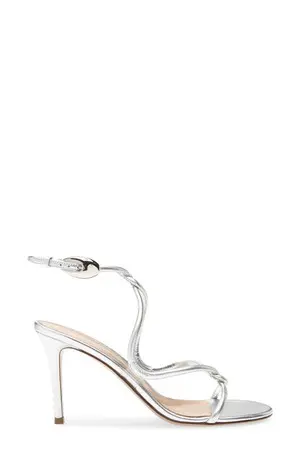 GIANVITO ROSSI Black Mamba Sandal - Silver Trasp
