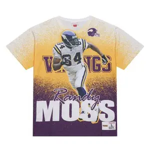 Mitchell & Ness Randy Moss Minnesota Vikings Burst Retired Player T-shirt - Gray