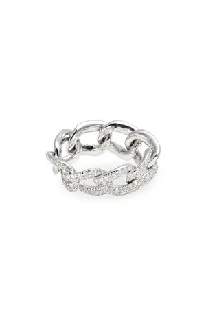 Shay Pavé Diamond Link Ring - White Gold