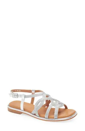 Regarde Le Ciel Elma Ankle Strap Sandal - String/ Antique Silver