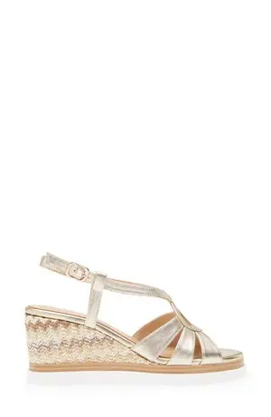 Regarde Le Ciel Madison Slingback Platform Wedge Sandal - Platino
