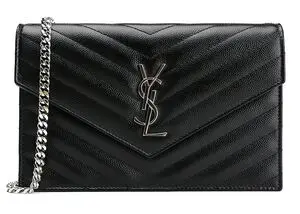 Saint Laurent Envelope Chain Wallet - Black