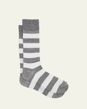 Paul Smith Barry Stripe Crew Socks - Black