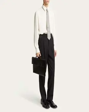 Saint Laurent Smooth Leather Briefcase