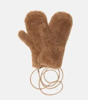 Max Mara Ombrato Camel Hair And Silk Mittens - Brown