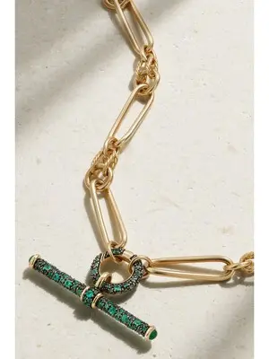 LUCY DELIUS Twisted Link 14-karat Emerald Necklace