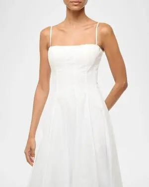Staud STAUD Wylie Paneled Midi Dress White
