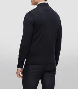 BOSS Wool-cashmere-silk Zip-up Cardigan