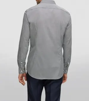 BOSS Printed Slim-fit Shirt - Blue