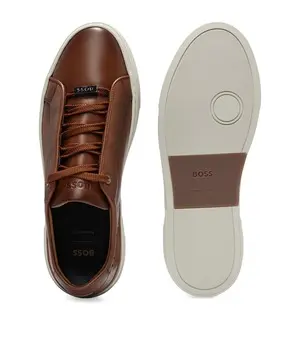 BOSS Leather Lace-up Low-top Sneakers