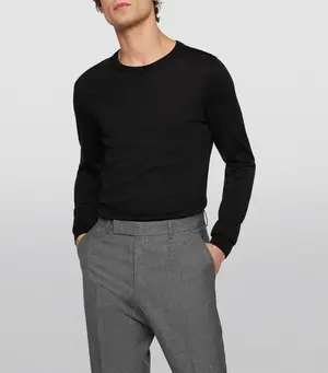 BOSS Virgin Wool Crew-neck Sweater - Black