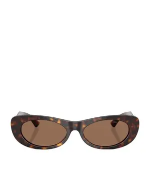 JIMMY CHOO Havana Oval Sunglasses - Brown