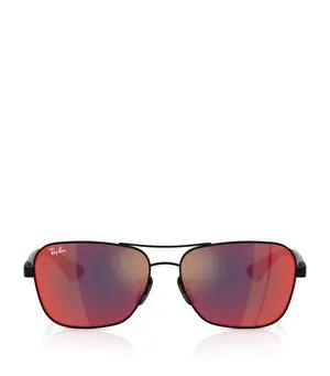 Ray-ban X Scuderia Ferrari Rb8336m Square Sunglasses - Black