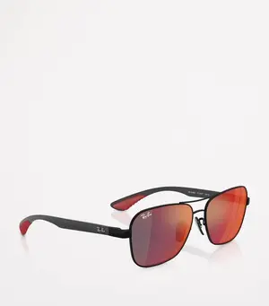 Ray-ban X Scuderia Ferrari Rb8336m Square Sunglasses - Black
