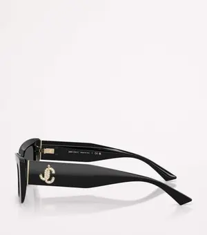 JIMMY CHOO Cat Eye Logo Sunglasses
