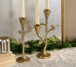 HOME REFLECTIONS Set Of 2 Woodland Dream Candle Holders - One-color