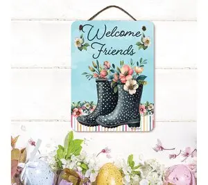 COURTSIDE MARKET Welcome Spring Boots 12x16 Art Board With Twin - One-color