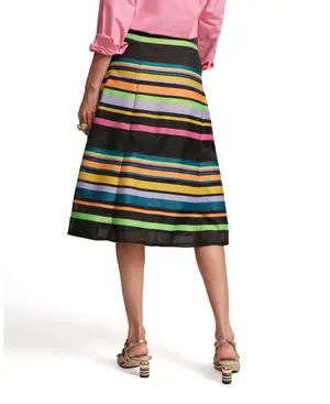 FRANCES VALENTINE Mercer Striped Midi Skirt