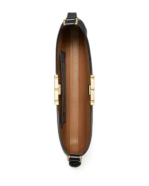 Tory Burch Eleanor Slim Leather Shoulder Bag - Black