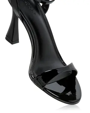 Aqua Devon Sandals - Black Patent