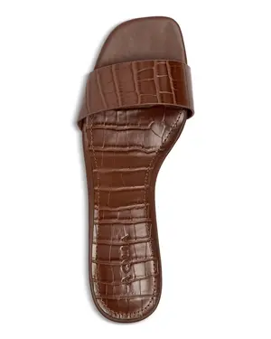 Aqua Etta Heeled Sandals - Cognac Croco