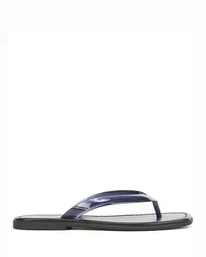 Veronica Beard Clea Jelly Thong Sandals - Navy