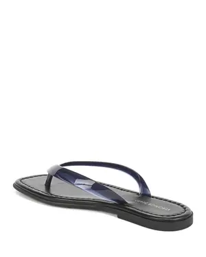 Veronica Beard Clea Jelly Thong Sandals - Navy