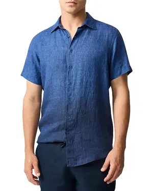 Rodd & Gunn Cannons Creek Short Sleeve Sports Fit Linen Shirt - Eclipse