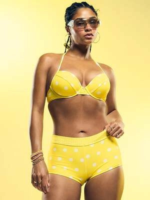 Pink By Frankies Bikinis Addison Push Up Bikini Top - Print