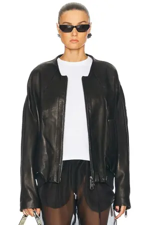 Khaite Hewit Leather Jacket - Black