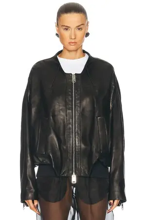 Khaite Hewit Leather Jacket - Black