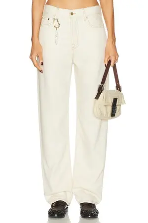 DARKPARK Gale Relaxed Straight Leg Jeans - Ecru