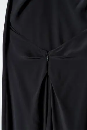 Cos Cowl-neck Maxi Dress With Open Back And Ties